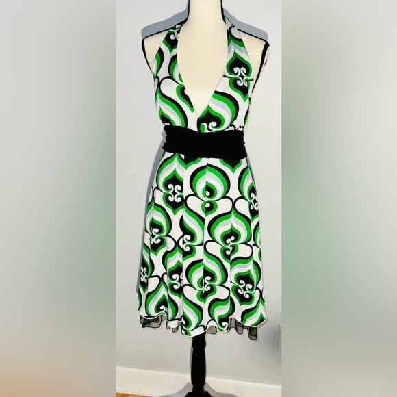 Vintage | Dresses | Vintage 9s Groovy Funky Retro Halter Top Mini Dress ...